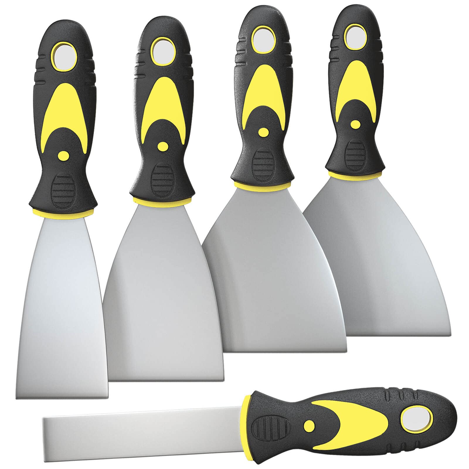 5Pcs Putty Knife, Set, 1" 2" 3" 4" 5" Scraper, Spackle Knife, Paint Scraper, Scraper Tool, No Rusting, Perfect For Repairing Drywall, Removing Wallpaper, Mud, Plaster Scraping Rerdeim