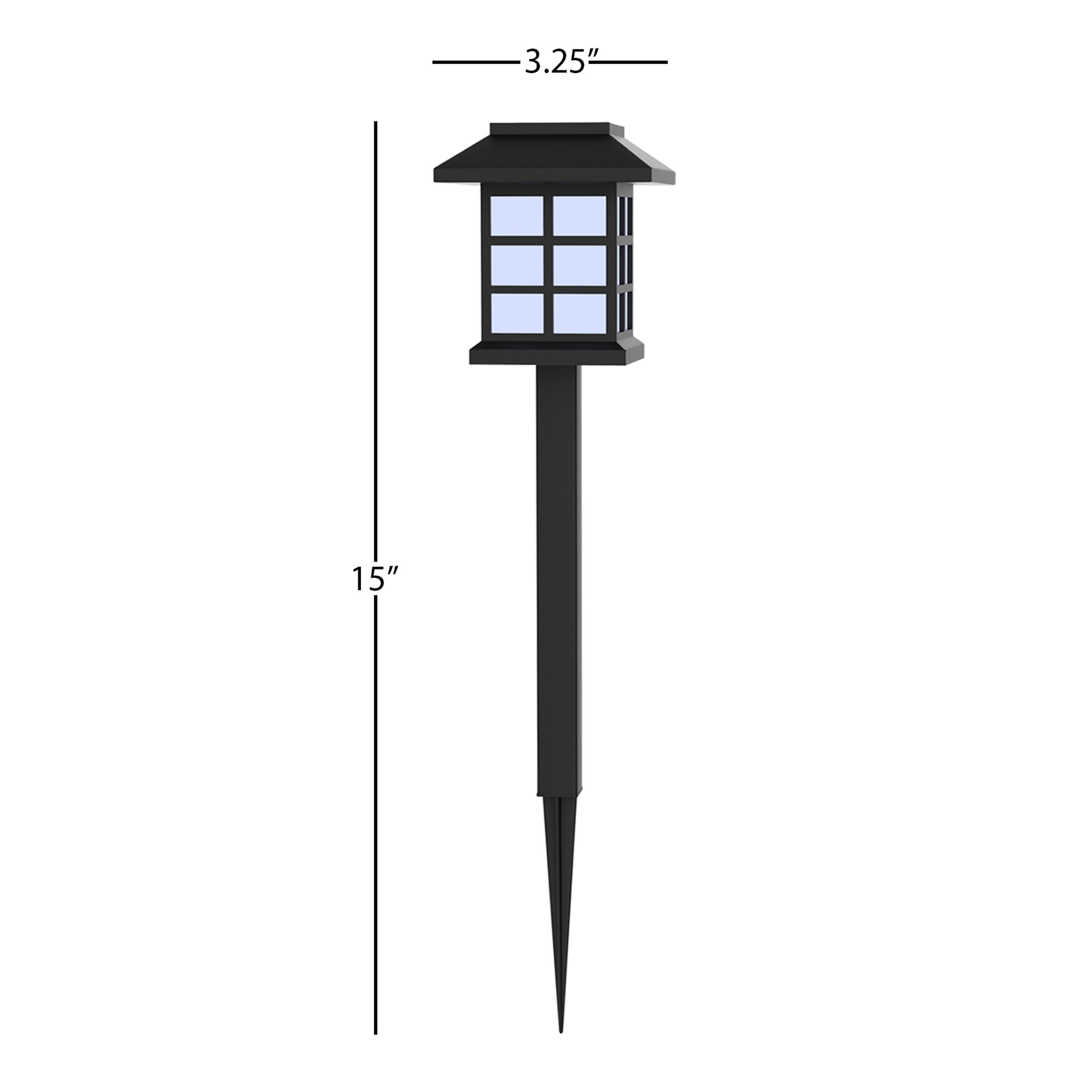 6-Piece Solar Outdoor Lights Set - Weather-Resistant Outdoor Lighting for Path, Landscaping, and Driveway - LED Light Fixtures by Pure Garden (Black)