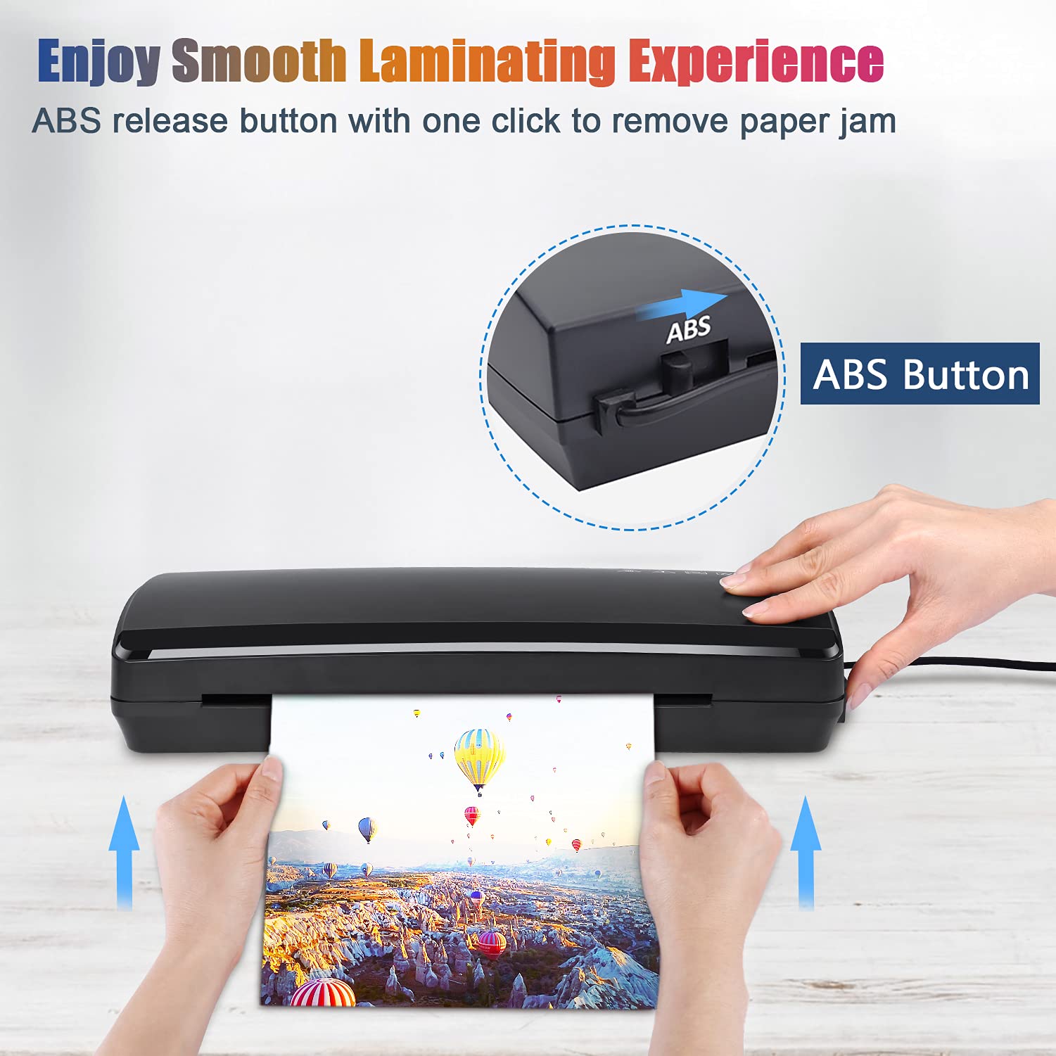 4 in 1 Laminator Machine, 9-Inch Thermal Laminator with 30 Laminating Sheet A4/A5/A6, Paper Trimmer and Corner Rounder, Personal Laminator for Teacher /Home /School /Office (Black)
