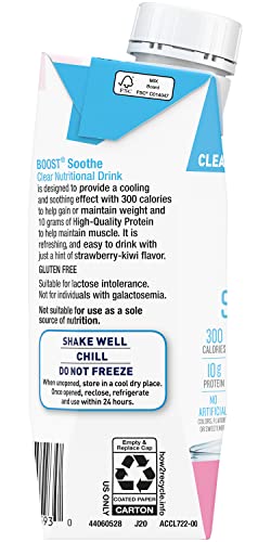 Boost Soothe Clear Nutritional Drink (Strawberry-kiwi, 8 Fl Oz (Pack of 12))