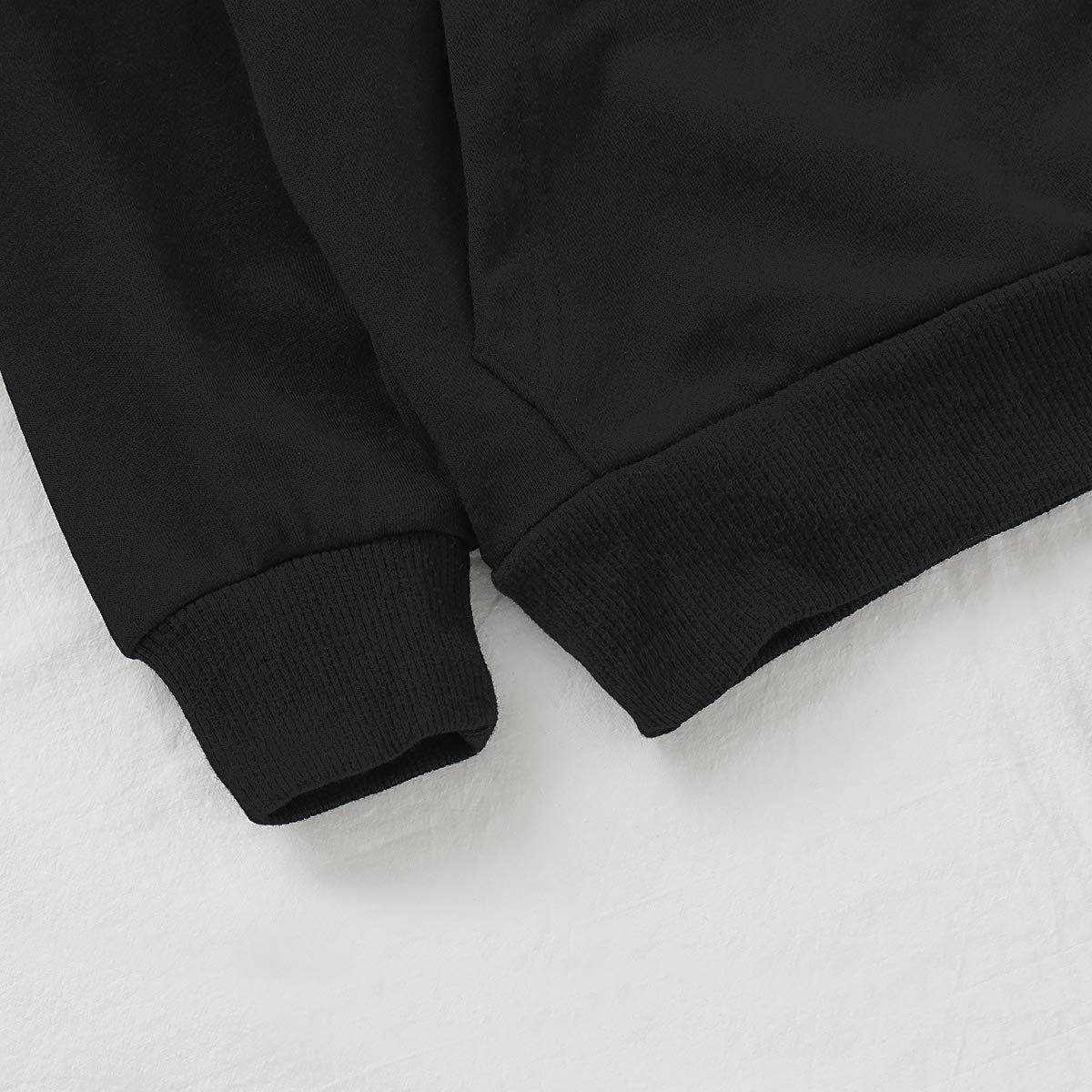 MODNTOGA Baby Sweatshirt 1-6 Years Old,Toddler Boy Girl Kids Autumn Winter Long Sleeve Solid Hooded Casual Tops Pullover (Black No Fleece, 90(2T))