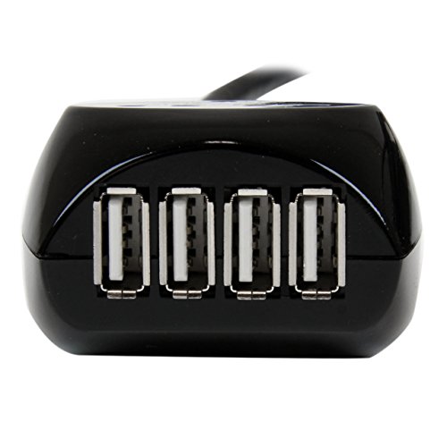 StarTech.com 15m USB 2.0 Active Cable with 4 Port Hub - Long USB Cable with 4 port USB Hub - USB A (M) to 4x USB A (F) - 15m, 50 ft Black, TAA (USB2EXT4P15M)