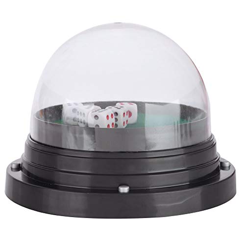 Bnineteenteam Dice Roller Cup,Automatic Dice Roller Cup KTV Pub Bar Transparent Plastic Cover Party Game Play with 5 Dices