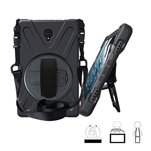 KIQ Case for Galaxy Tab A 10.5 Case T590 2018, Shockproof Heavy Duty Military Armor Hybrid Cover Kickstand for Samsung Galaxy Tab A 10.5 2018 SM-T590 (Shield Black)