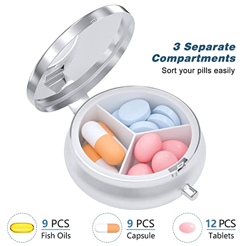 Aiawoxc Pill Case, Cute Travel Pill Box for Purse, Moisture Proof Small Pill Holder, Portable Pocket Pill Organizer Dispenser to Hold Vitamins, Cod Liver Oil, Supplements and Medicine (Dandelion)
