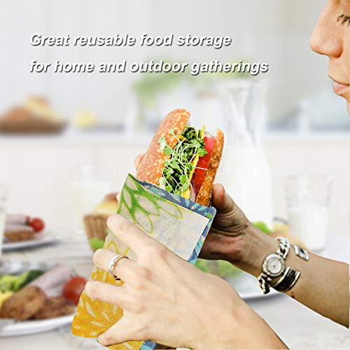 Reusable Beeswax Wrap Bees wax Food Storage Wraps – 6 Packs Eco Friendly Cotton Wrapping(Green)