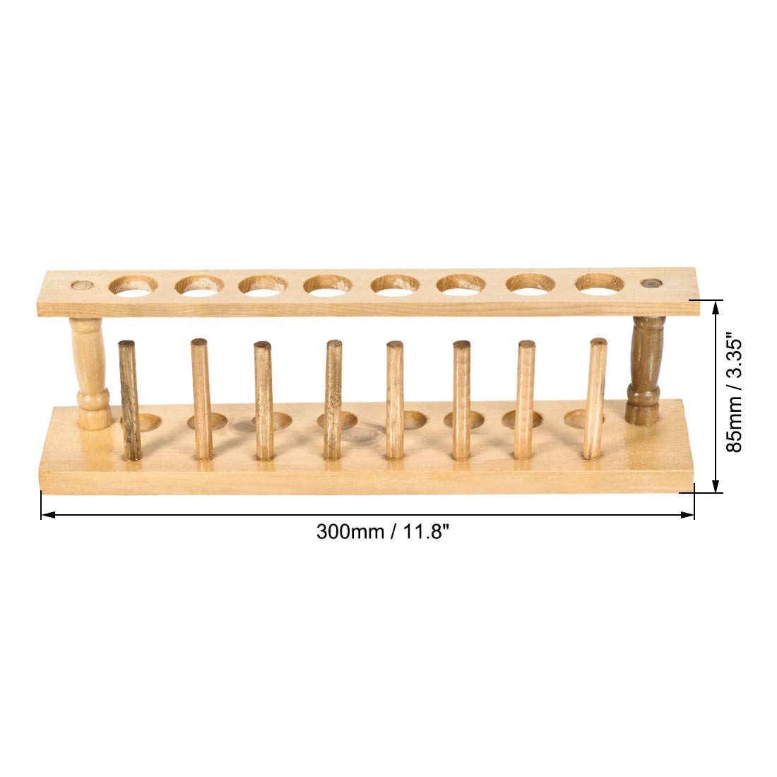uxcell Wooden Test Tube Holder Rack 8 Wells 8 Pins for 16-20mm Centrifuge Tubes
