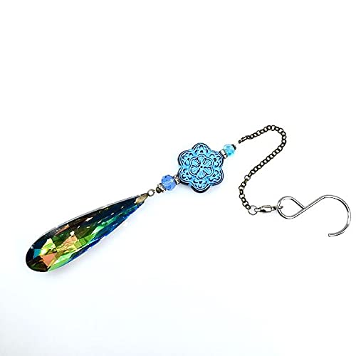Boho Sun Catcher, (76mm Vitrail Drop) Crystal Hanging for Windows, Home Decor, Garden, Mother's Day, Windows, Gift (Length: 11.25 inches) | 2 Dirty Birds Boutique