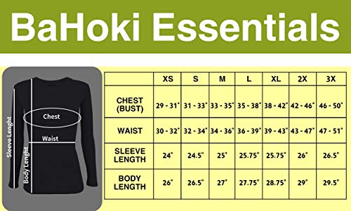 BaHoki Essentials Long Sleeve Undershirts for Scrubs - Great Stretch and Layering Piece - Multipurpose and Durable -Use with Scrubs and Lab Coats - for Nurses, Doctors, Women, and Men Black