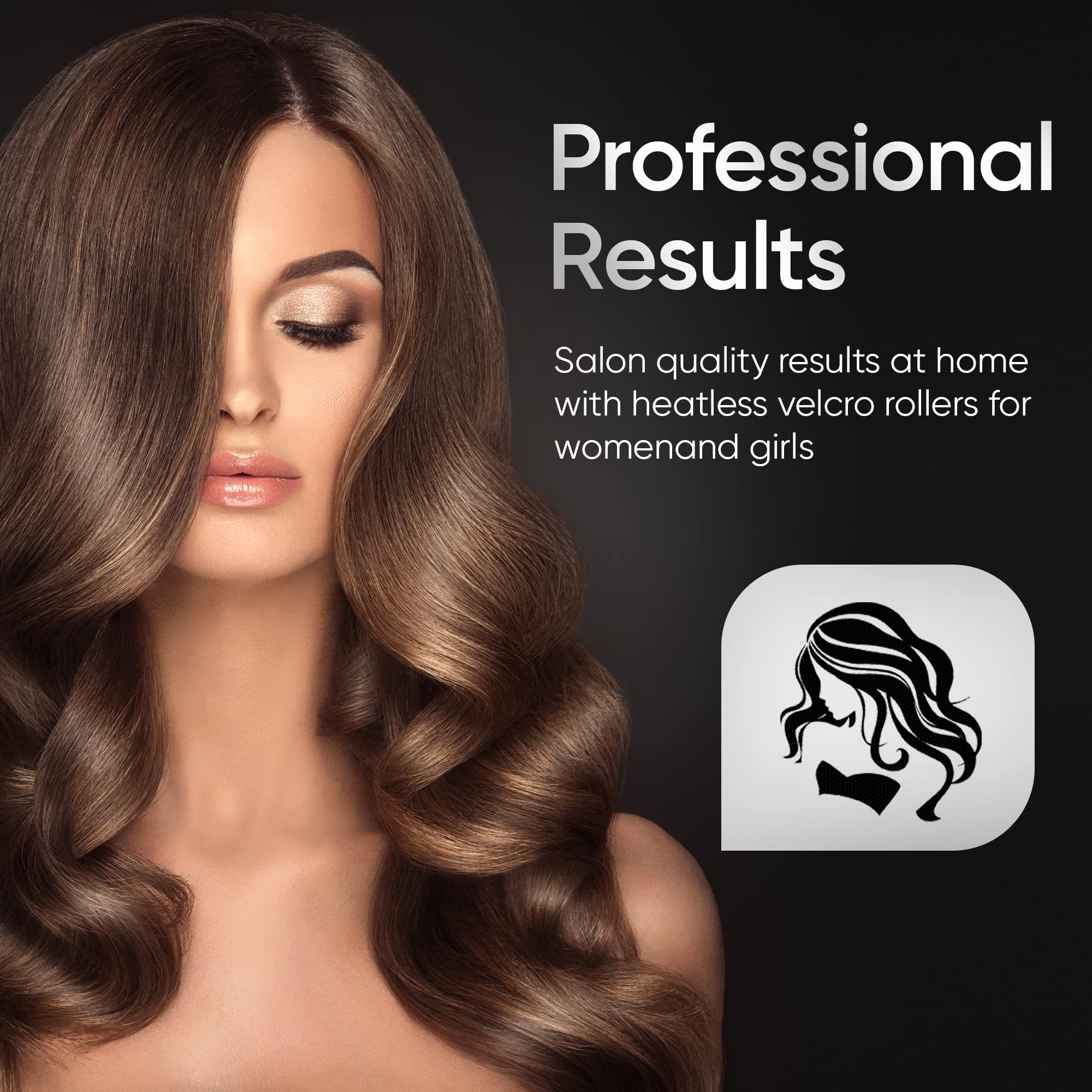 angoBird Hair Rollers for Volume - 9 Pack in 3 Sizes - Thermal Rollers Hair Curlers - Suitable for Medium Hair and Self-Grip Large Hair Rollers Hair Curlers for Long Hair