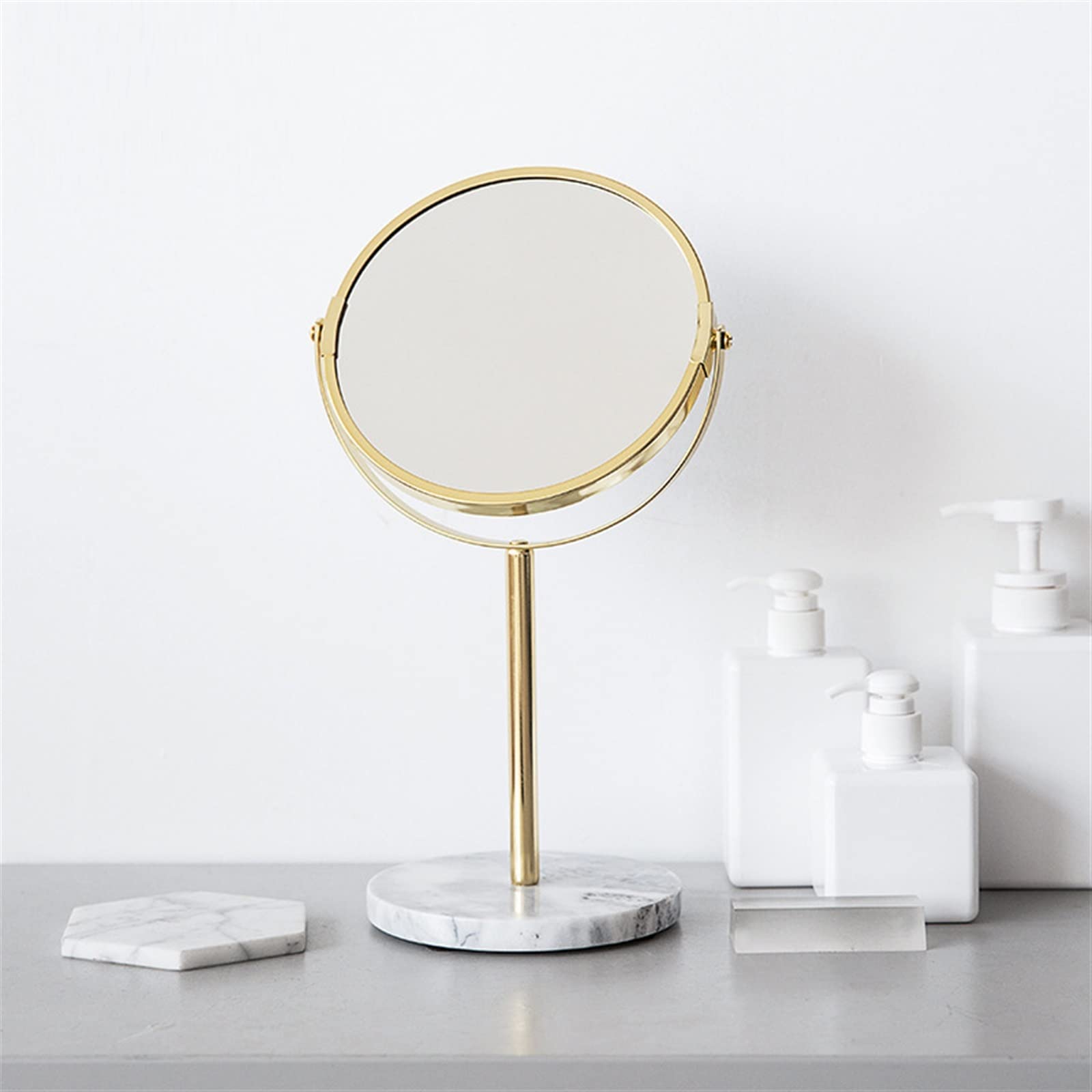 ALUKAP Desk Mirror PU Mini Makeup Mirror Portable Vanity Mirror Cosmetic Mirror Makeup Vanity Pocket Compact Mirror