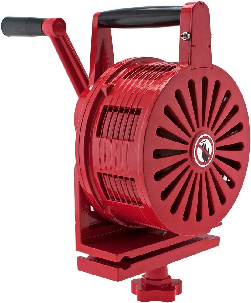 Vixen Horns Air Raid Hand Crank Siren, Loud Heavy Duty Tornado Siren with Rail Stand, Fire Air-raid Alarm, Warning Construction Air Horn VXS-1200MBR