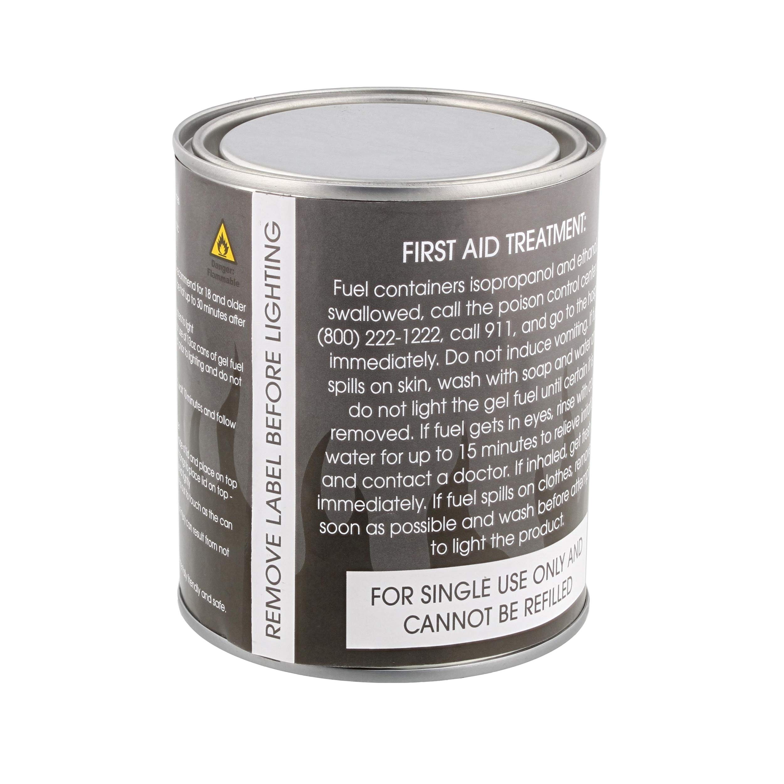 7Penn Gel Fireplace Fuel Cans, 13oz - 12 Pack Fire Pit Gel Fuel Cans for Fireplace, Fire Bowls, and Chafing Dishes