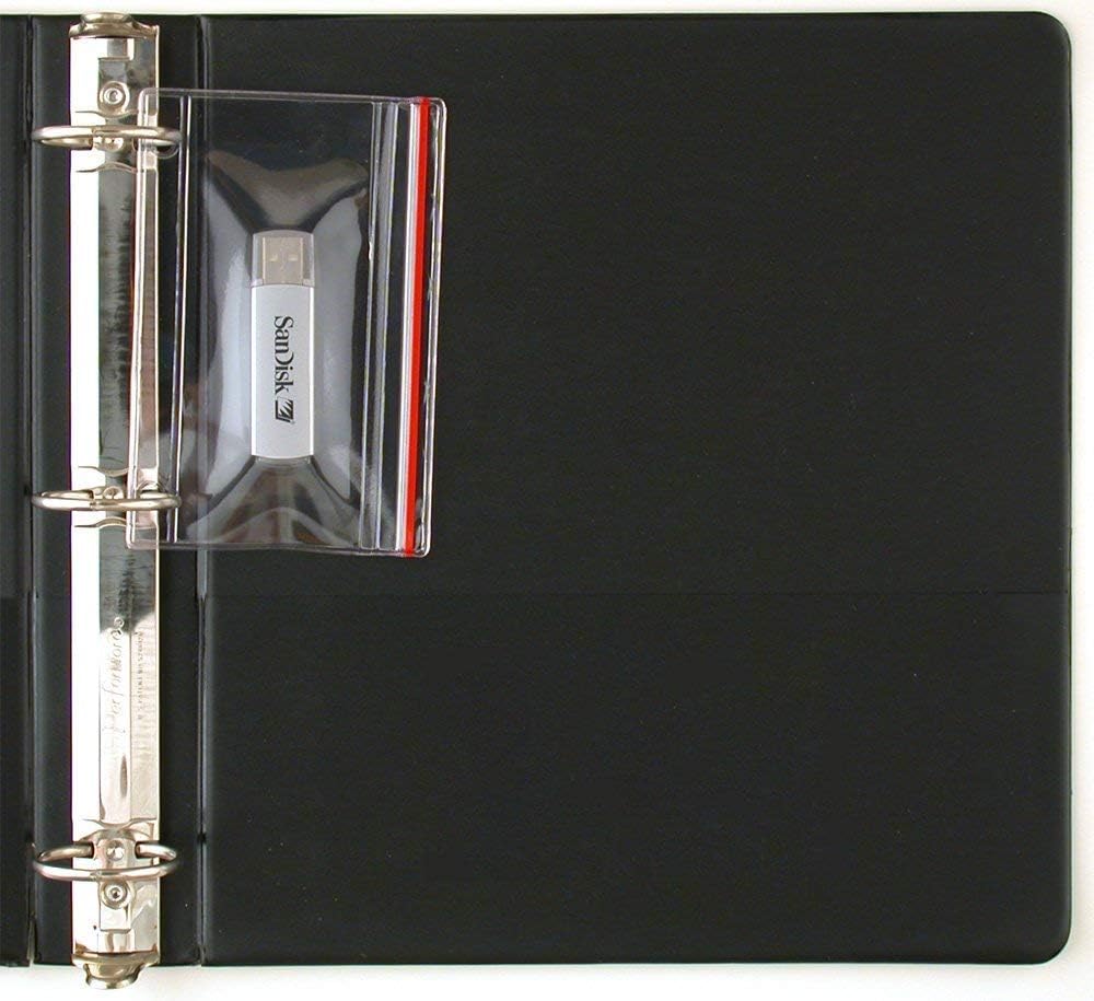 StoreSMART - Flash Drive Zipper Case for 3-Ring Binders - Vinyl Plastic Binder Pockets - R1831 5 Pack