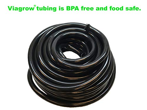 Viagrow V708245 Vinyl Multipurpose Irrigation Tubing(100ft, 3/4 inch ID-1 inch OD), Black