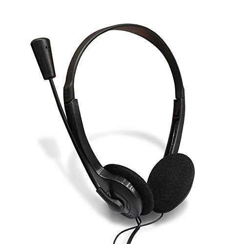 3.5mm Stereo Headset with Headphones and Noise Cancelling Microphone, Great for Pcs, Tablets, and Cell Phones in The Office, Classroom or Home