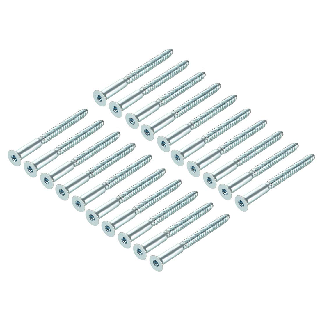 uxcell Furniture Confirmat Screw 7x85mm Hex Socket Wood Screws Zinc Plated 20pcs