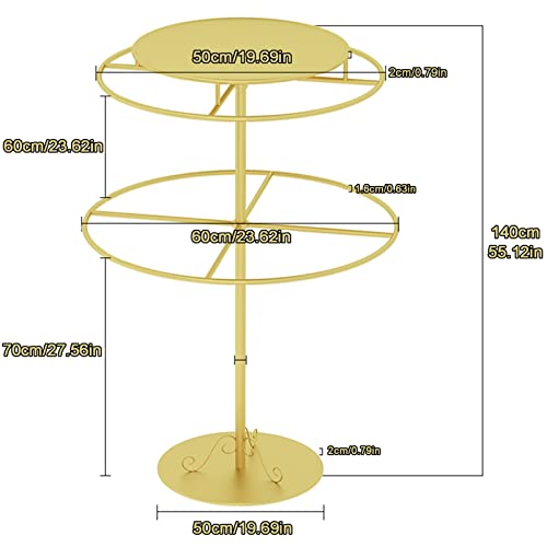 AMSXNOO Rotatable Round Clothes Rack 2-tier Kids Clothing Rack for Boutiques, Floor-Standing Circular Children Garment Rack Stand, Retail Display Costume Coat or Underwear Rack