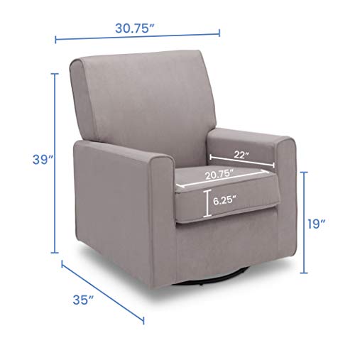 Delta Children Ava Nursery Glider Swivel Rocker Chair, Dove Grey