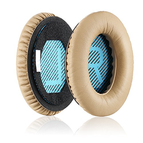 Jecobb Replacement Ear Pads Kit Ear Cushions for Bose QuietComfort 2, Quiet Comfort 15, QuietComfort 25, QC 35, Ae2, Ae2i, Ae2w, Sound True, Sound Link (Around-Ear Only) Headphones (Apricot)
