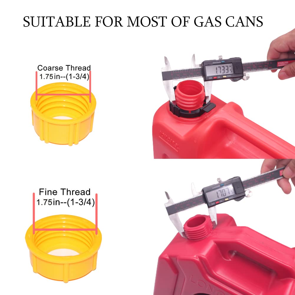 6 Kit 37PCS Gas Can Spout Replacement Set, Gas Can Nozzle 5 Gal ,6 Bendable Tubes,6 Screw Collar Coarse Thread &6Fine Thread-Fits Most of The Cans,6 Threaded caps,6 Vent Caps 1 Drill Lid (37)