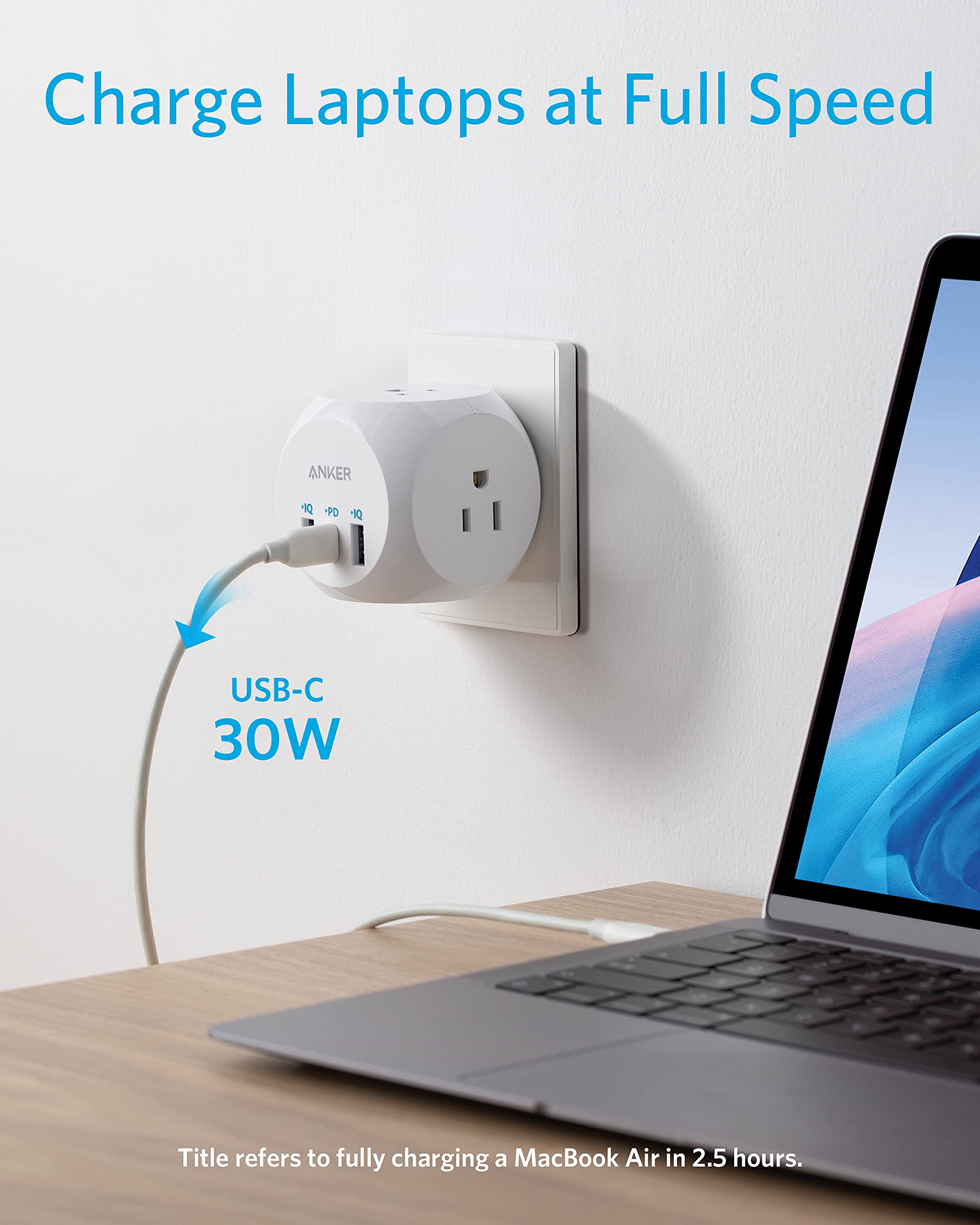 Anker Electrical Outlet Extender with 30W USB C Charger, Multi Plug Outlet with 3 USB Ports and 3-Outlet Extender,Power Delivery High-Speed Charging for iPhone 14/13/13 Pro, Cruise Ship, Home, Office