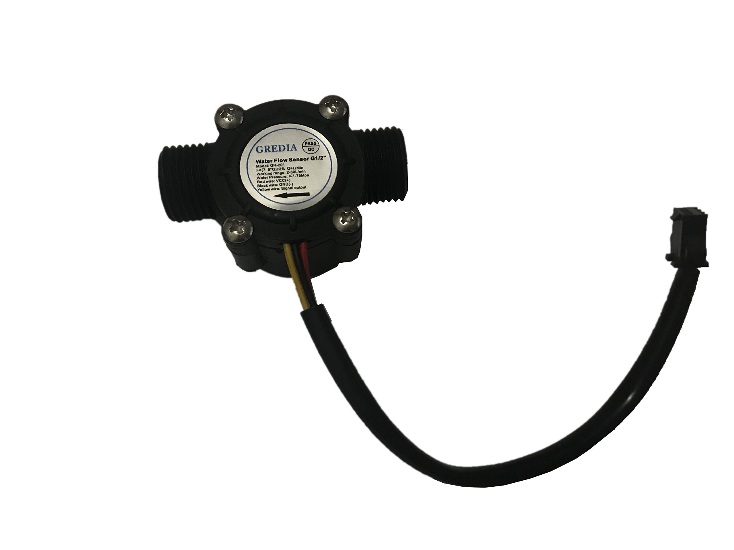 GREDIA Digital LCD Display Quantitative Controller Water Control + 1/2" Hall Effect Flow Sensor Flowmeter