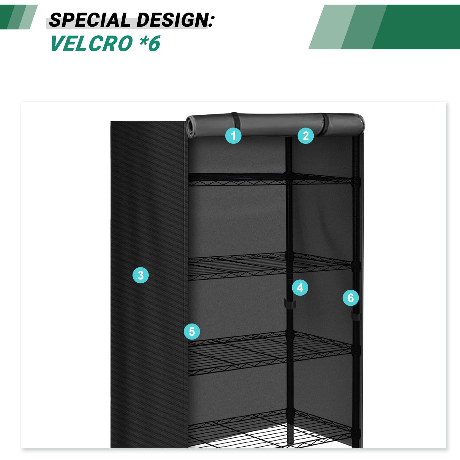 CATOTEL Storage Shelving Unit Cover,Waterproof Shelf Cart Cover Protective Outdoor Indoor Storage Rack Dust Cover with Zipper (30" Lx14 Wx60 H)