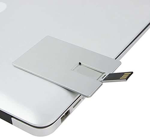64GB USB 2.0 Flash Drive Credit Card Bank Card Shape Pen Drive Thumb Drives Memory Stick Pendrive Jump Drive Flash Disk-Silver