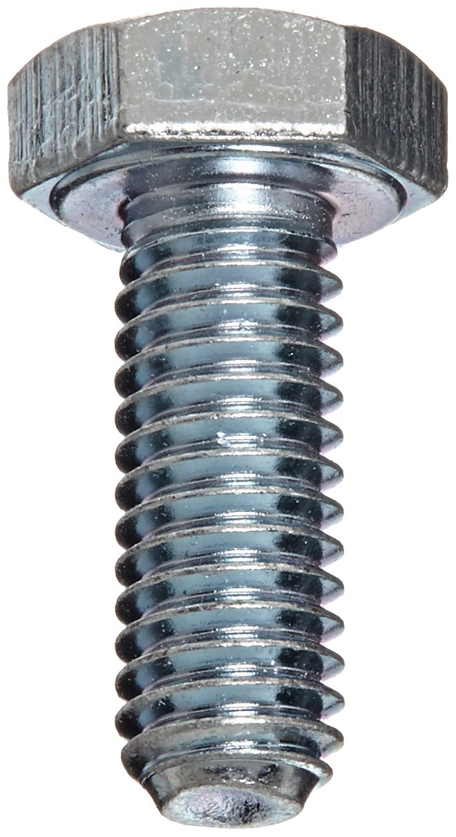 Class 10.9 Steel Hex Bolt, Zinc Blue-Chromate Plated Finish, Hex Head, External Hex Drive, Meets DIN 933/ISO 898, 20mm Length, Fully Threaded, M6-1 Metric Coarse Threads, Imported (Pack of 100)