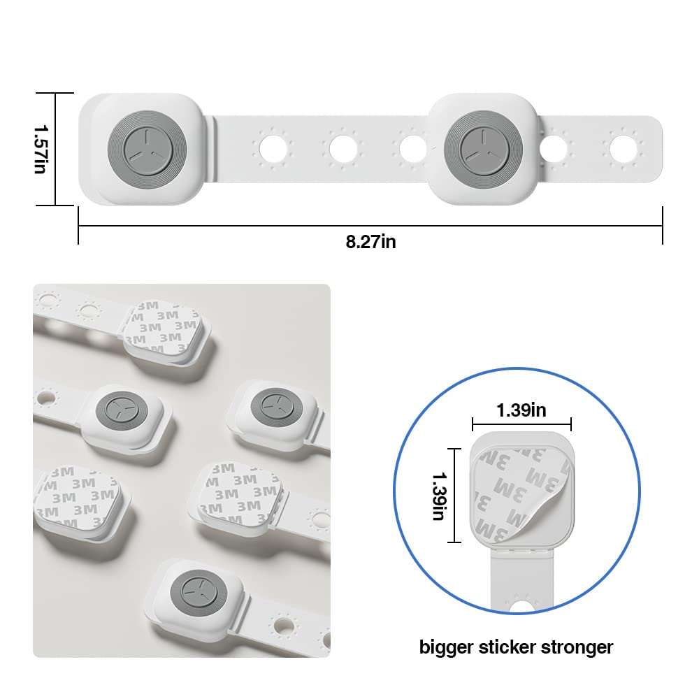 6 Pack Childproof Magnetic Cabinet Locks - Adjustable Magnetic Baby Proof Safety Latches with 1 Key for Drawer Cabinet to Keep Child Safe, No Drilling, Easy Installation