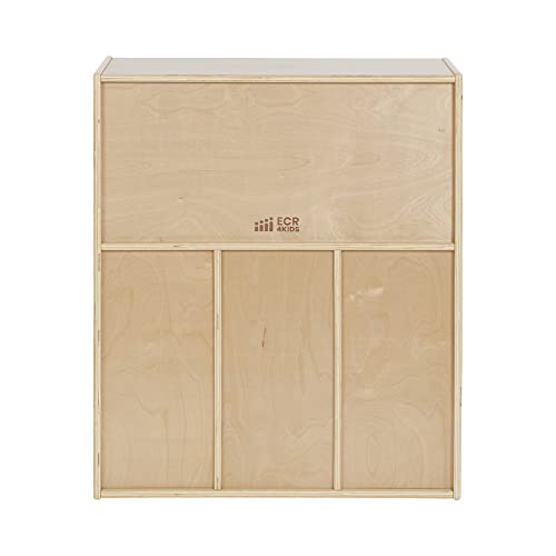 ECR4Kids Streamline 15 Cubby Tray Storage Cabinet, 5x3, Classroom Furniture, Natural