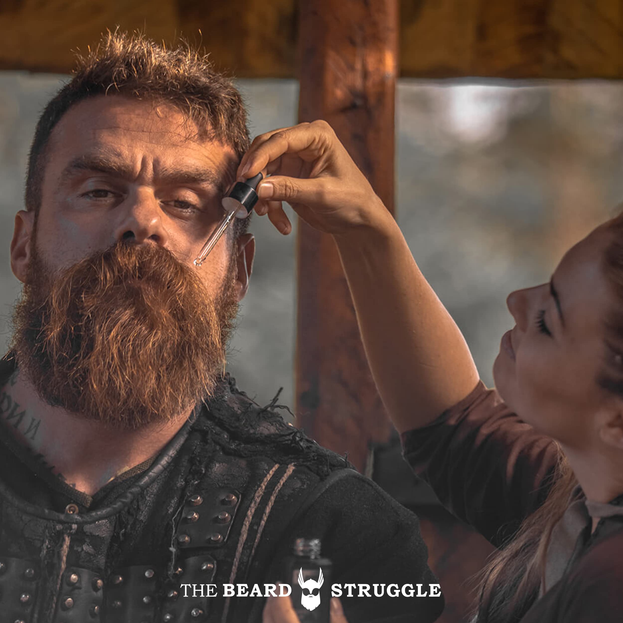 The Beard Struggle - Day Liquid Tonic Beard Oil - Silver Collection (Viking Storm) - Beard Oil for Men - Moisturize, Softens Hair, Reduces Itch - Day Time Beard Growth Oil (1 Fl oz)