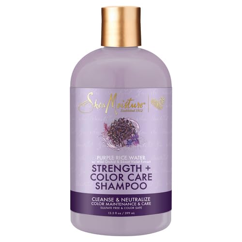 SheaMoisture Purple Rice Water Strength + Color Care Shampoo for Damaged Hair 13.5 fl ounce
