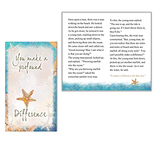 Smiling Wisdom - Bulk 30 Sets - Starfish Story You Make a Difference - Employee Appreciation Mini Greeting Card and Keepsake Gift Sets - 90 Pieces (Starfish - Kraft Envelopes)