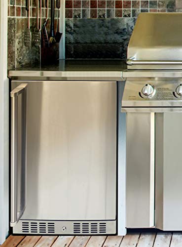 Brama Outdoor Refrigerator Built-In or Freestanding with Automatic Defrost, LED Display and Control Panel