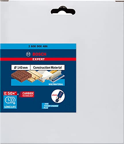 Bosch Professional 1x Expert Construction Material Hole Saw (Ø 140 mm, Accessories Rotary Impact Drill)