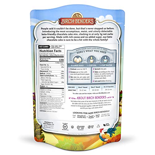 Birch Benders Keto Chocolate Cake, Keto Classic Yellow Cake, and Keto Ultimate Fudge Brownie Mix Variety Pack, 3 Pack (10.9oz each)