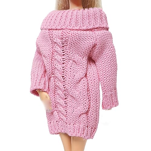 BJDBUS Pink Winter Turtleneck Sweater Clothes for 11.5 inch Girl Doll Accessories