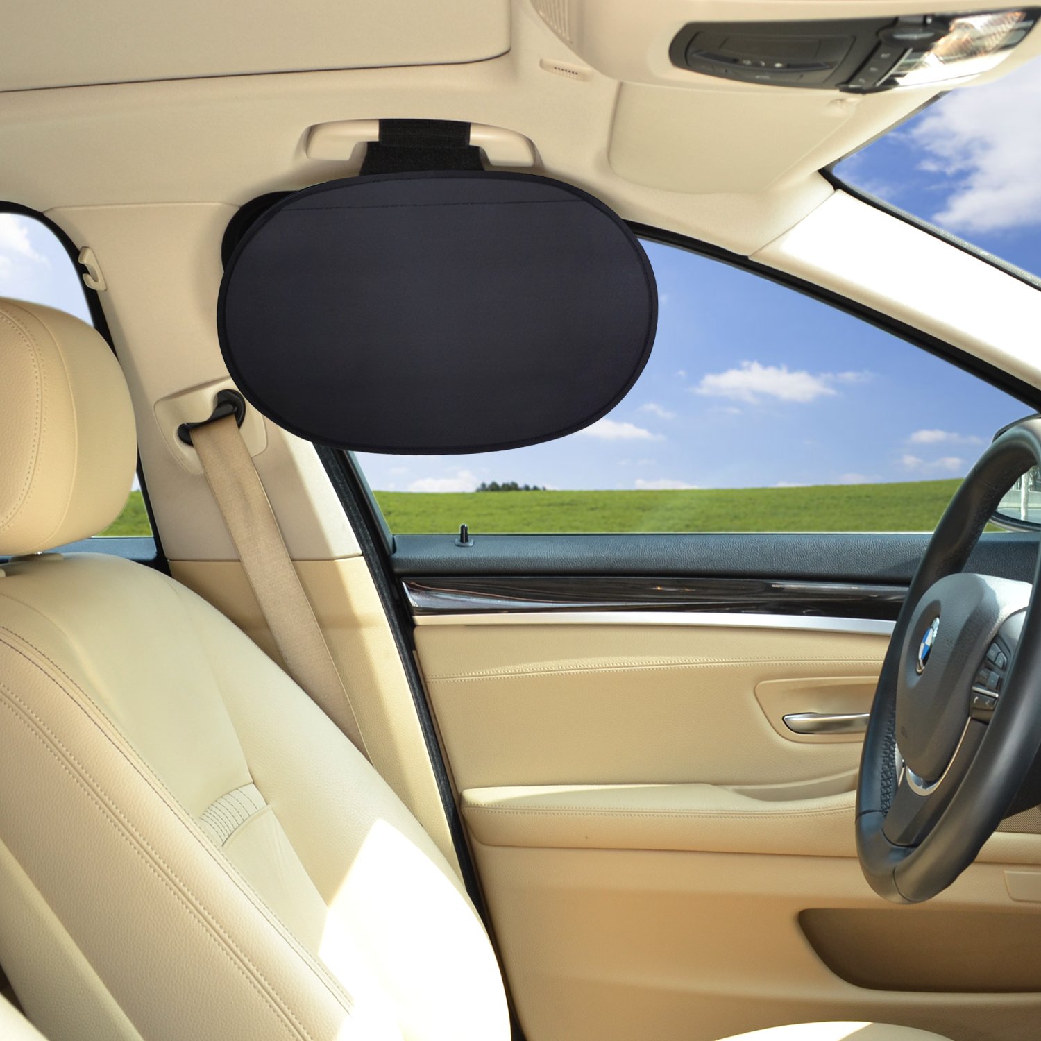Car Window Sunahde WANPOOL Car Roof Handle Sunshade and Sunlight Blocker for Children and Adults - Silver