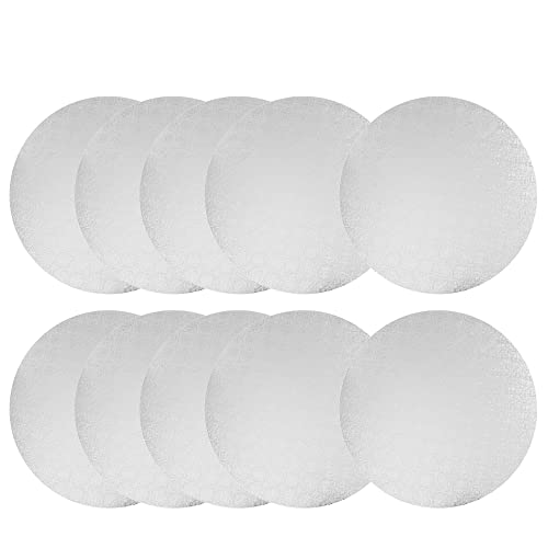 O'CREME White Wraparound Cake Pastry Round Drum Board 1/4 Inch Thick, 8 Inch Diameter - Pack of 10