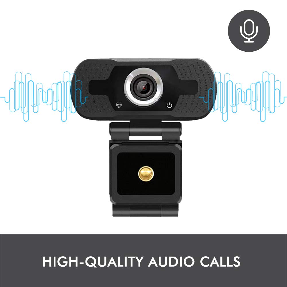 AAKULU Webcam with Microphone,1080p HD Webcam Streaming Computer Web Camera USB Cable for PC Laptop Desktop Video Calling,Conferencing on line Classes Black