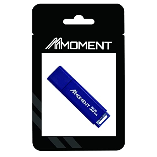 Mmoment MU37 32GB Single Pack USB 3.0 Flash Drive, Thumb Drive for Data Storage, Memory Stick with Read Speed up to 90MB/s, Jump Drive with Protection Cap, Modern Matte Blue (32GB)