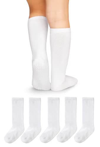 LA ACTIVE Girls Knee High Socks Cozy Warm Cotton Uniform Athletic Socks for Toddlers Dress Socks