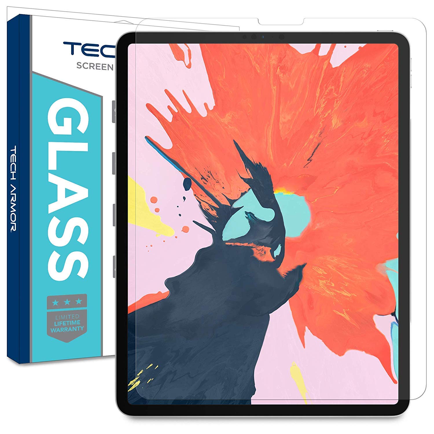 Tech Armor Screen Protector for iPad Pro 12.9 Inch 2022/2021/2020/2018 (6th/5th/4th/3rd) Model, 9 H Hardness Liquid Retina Display, Face ID Compatible, Ballistic Tempered Glass 1 Pack