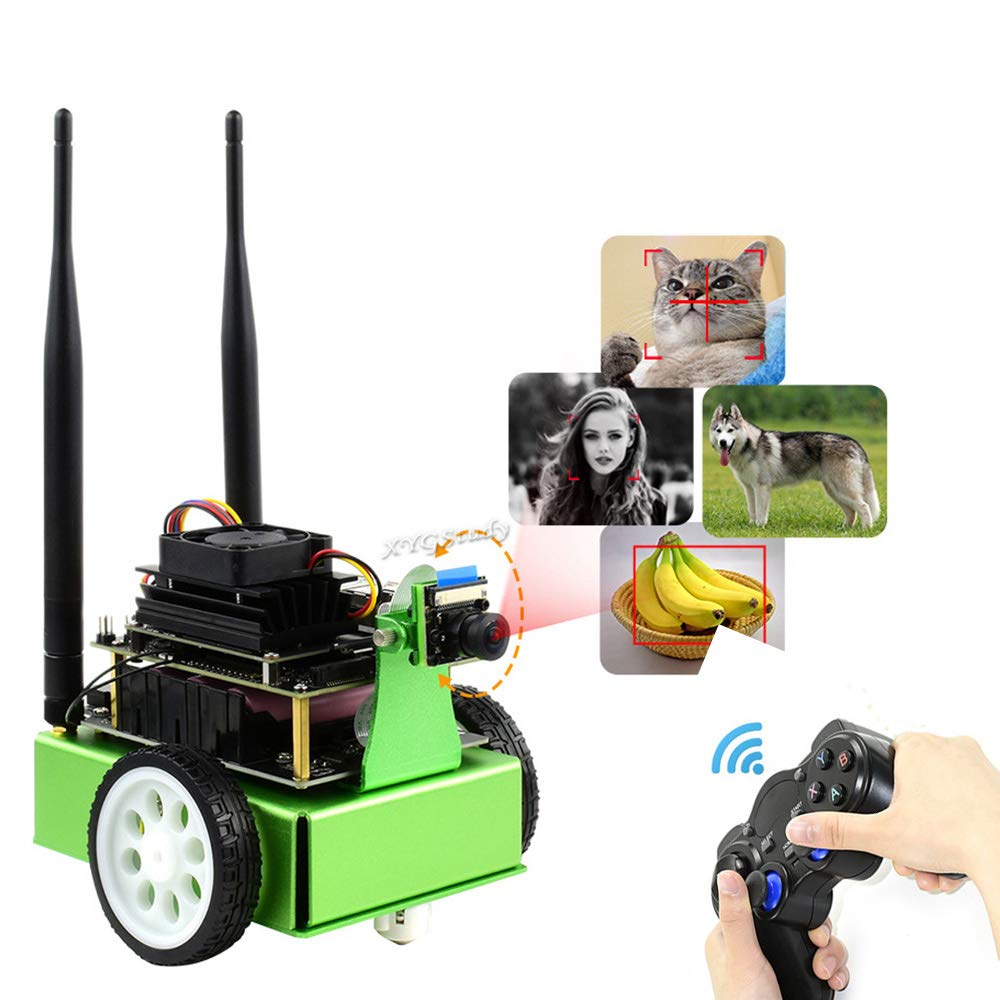 JetBot AI Kit Based on Jetson Nano to Build Smart AI-Based Robot JetBot with Front Camera Eye and ROS Nodes Code Dual Mode Wireless WiFi Bluetooth Facial Recognition Object Tracking etc @XYGStudy