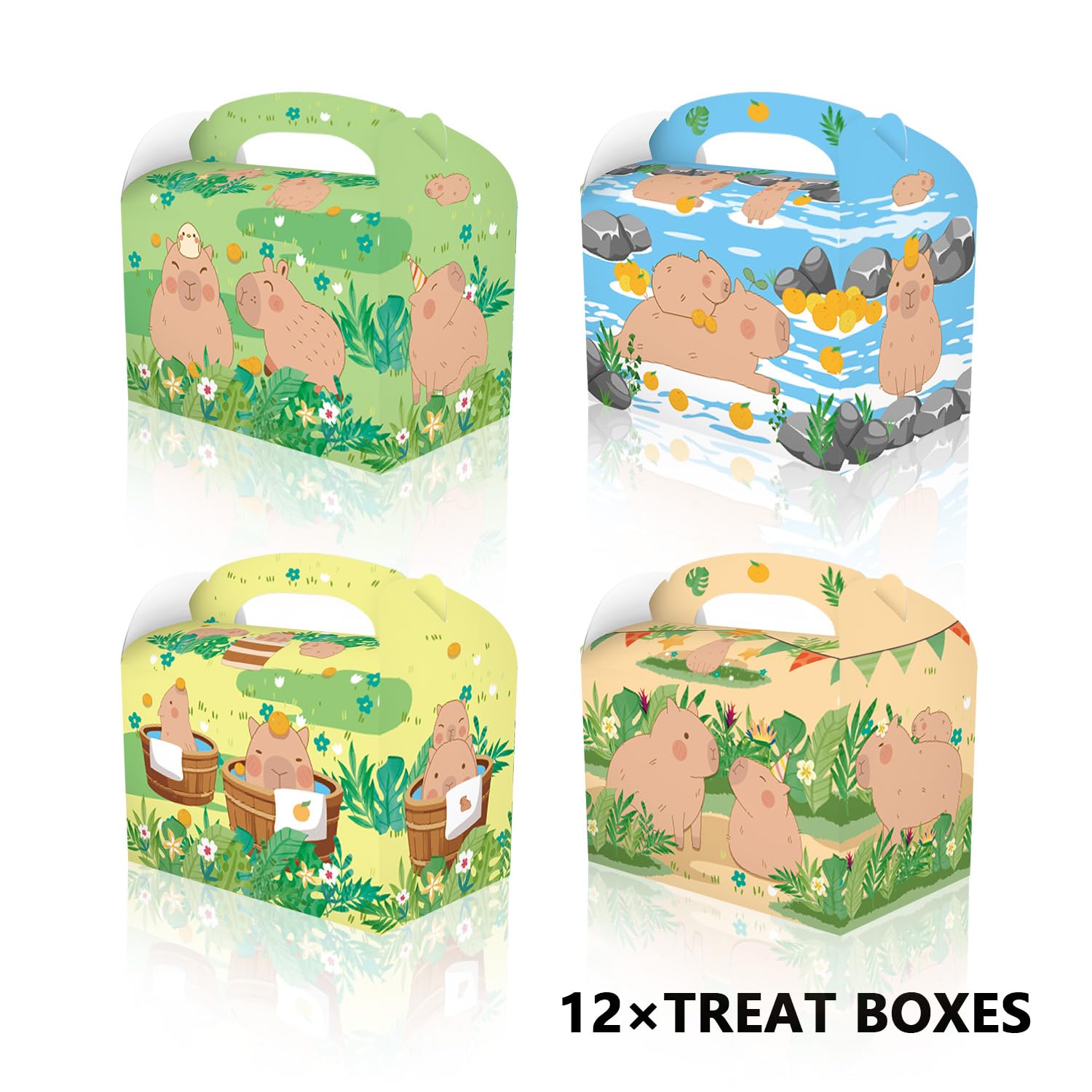 Heidaman Capybara Party Supplies,Capybara Candy Bags,Capybara Goodie Bags,Capybara party favor bags,12Pce 2 Styles Capybara Theme Gift Bags