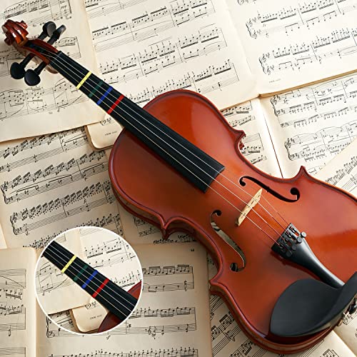 6 Rolls Violin Fingering Tape, 3mm Violin Finger Tape Cello Violin Fingerboard Stickers Finger Guide for Violins & Various Orchestral Instruments Fretboard Note Positions (5 Colors)
