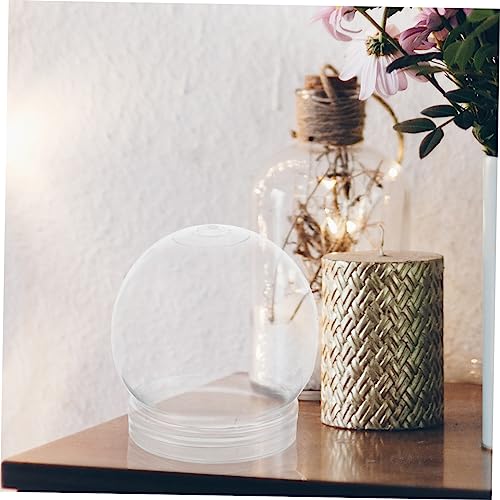 CIYODO 10pcs DIY Snow Globe Glass Food Jars Globe Light Bulbs Mini Jar Snow Globe Screw Off Cap Plastic Snow Globe DIY Water Globe DIY Globe Snow Globes Empty Snow Globes Transparent Cake