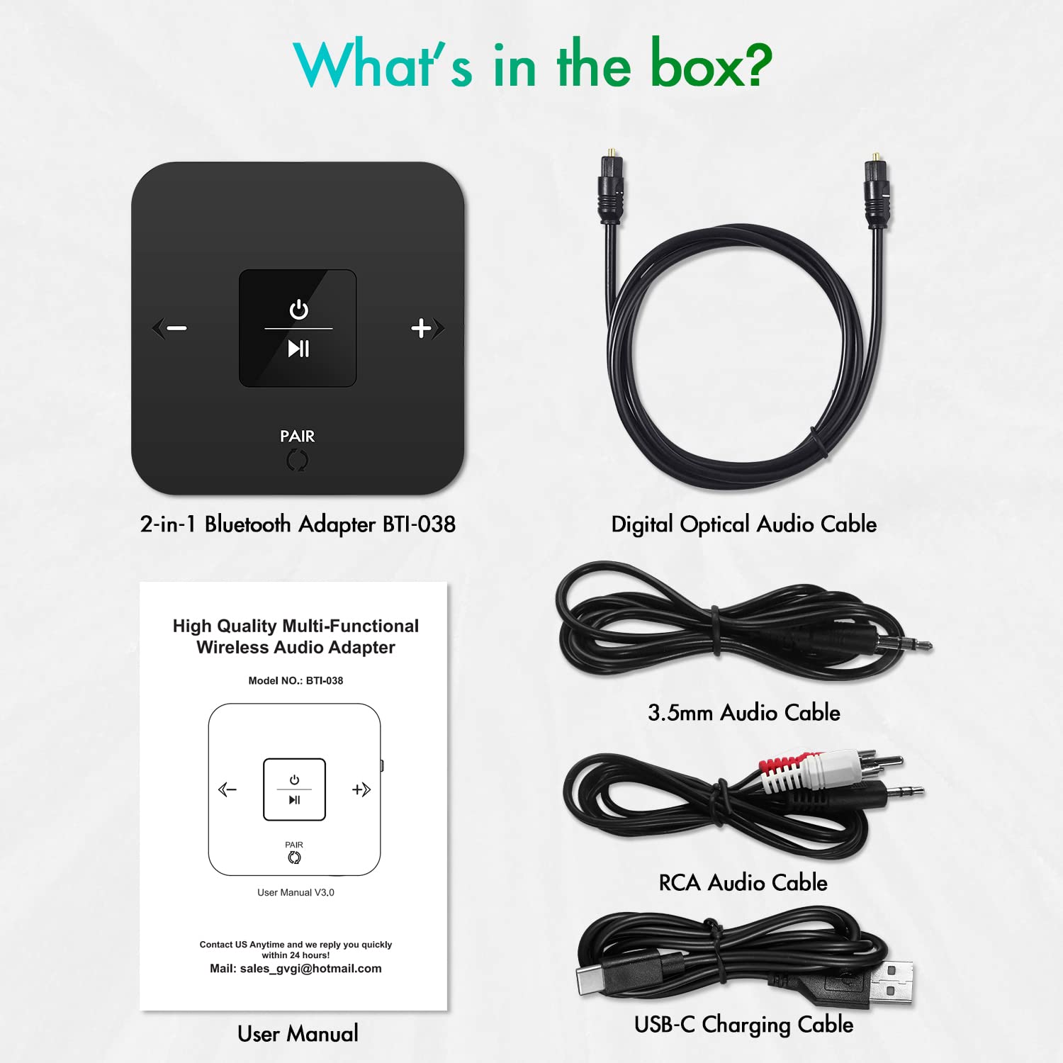 Giveet Bluetooth Transmitter Receiver for TV to Headphones, 2-in-1 Bluetooth V5.0 Adapter w/Volume Control, Optical RCA AUX for PC/DVD/MP3/Home Theater, 25Hrs Playtime, Pairs 2 Devices Simultaneously
